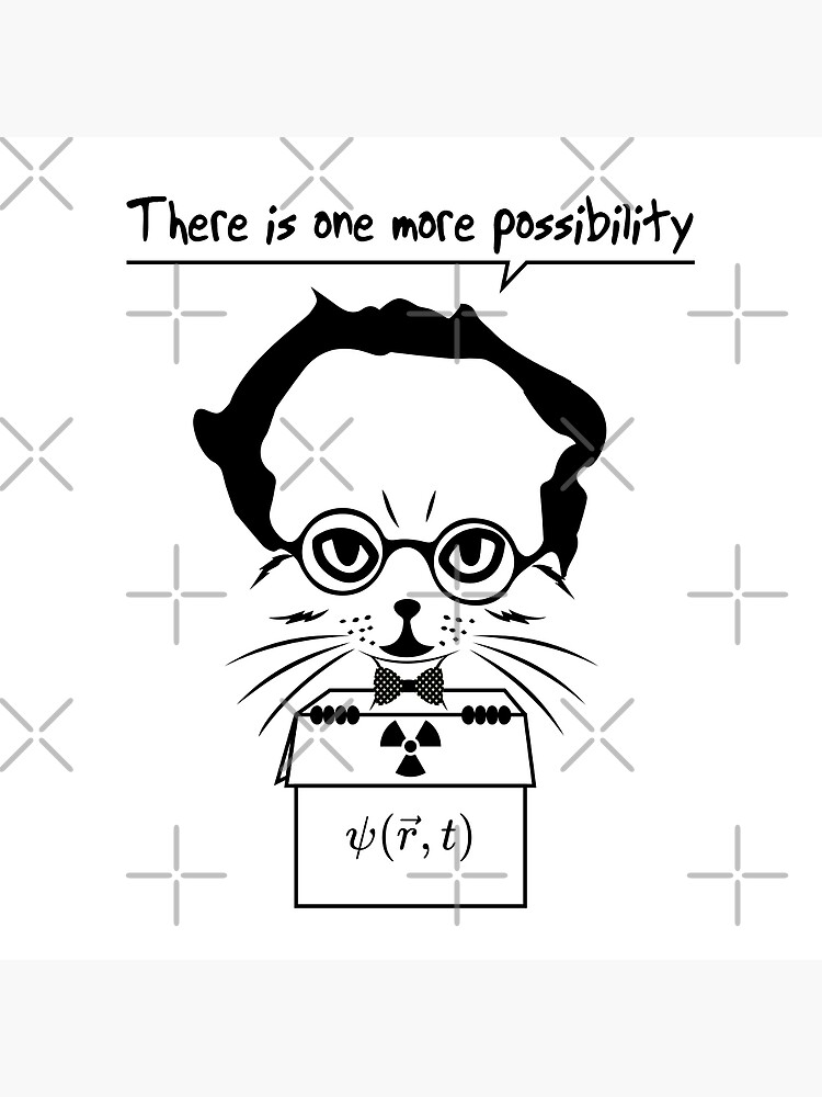 "Schrodinger's Cat turns into Schrodinger" Sticker for Sale by ...