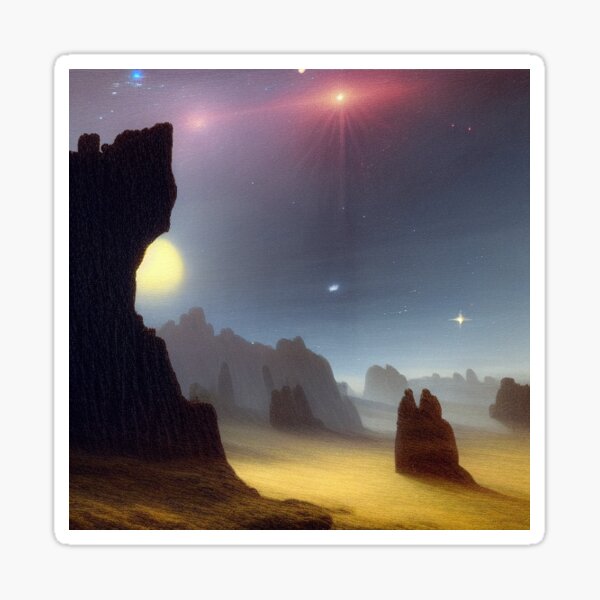 "Distant Galaxy, Matte Painting Trending on Artstation HQ" Sticker for ...