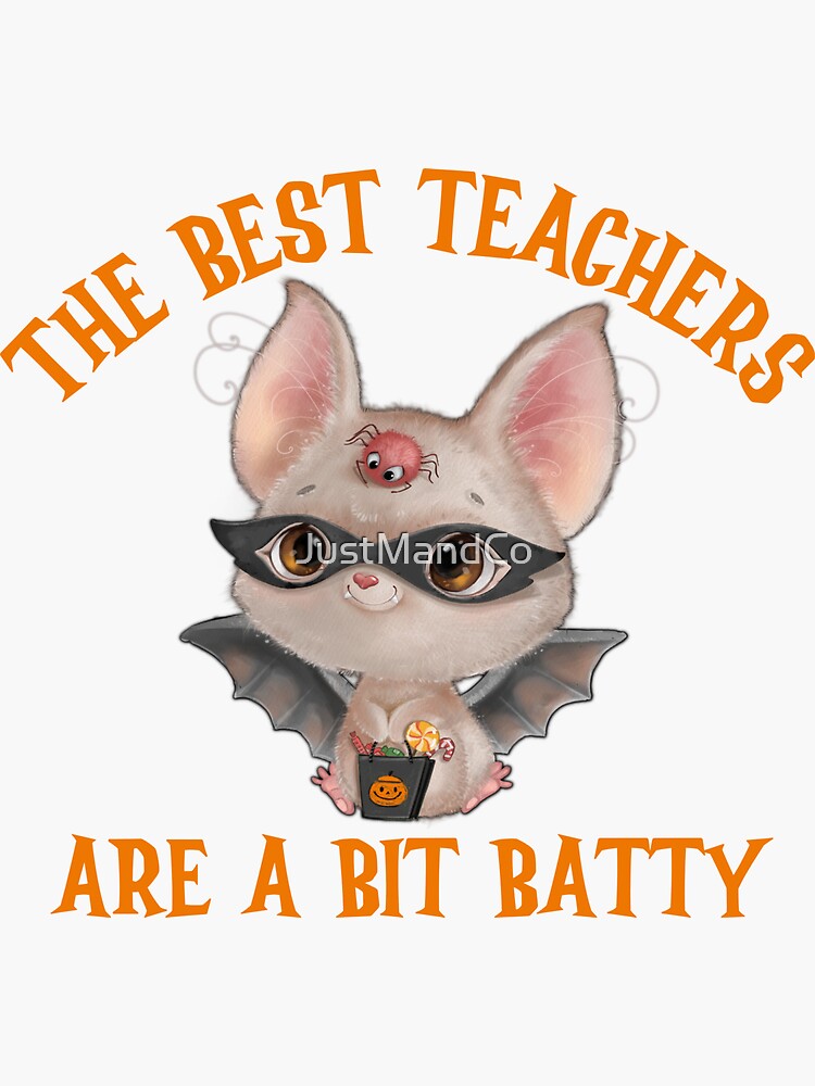 "Best Teachers are a bit Batty with Cute Bat" Sticker for Sale by ...