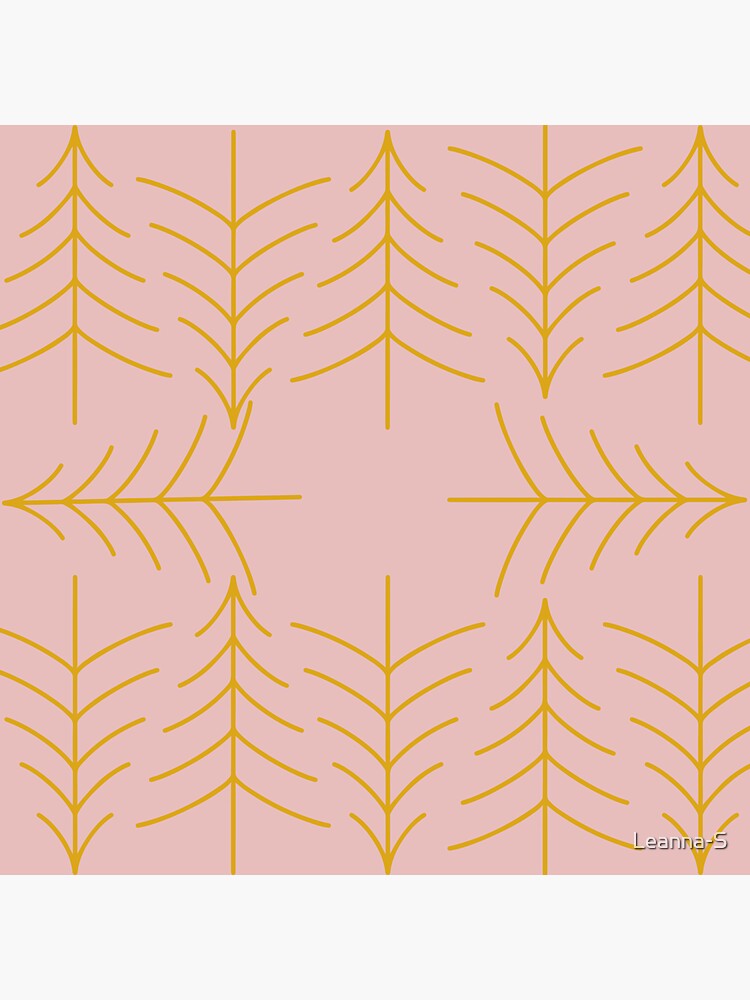 "Gold Pine Trees with Pink background" Sticker for Sale by Leanna-S ...