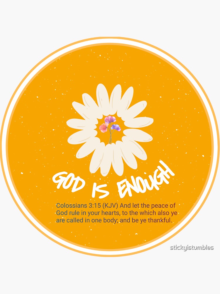 "God Is Enough - Faith Sticker Gift With Bible Verse For Christians ...