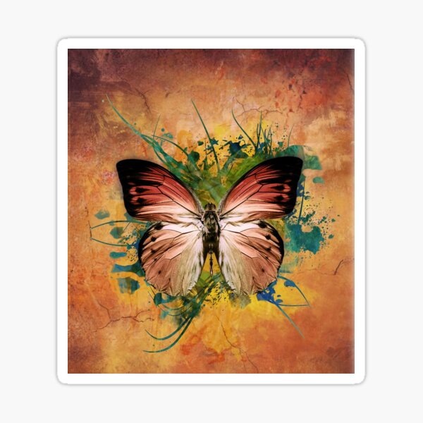"Butterfly print Spring Flutter" Sticker for Sale by EllyKaiser | Redbubble