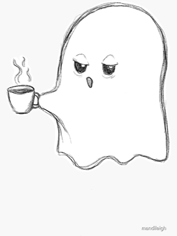"tired ghost" Sticker for Sale by mandileigh | Redbubble