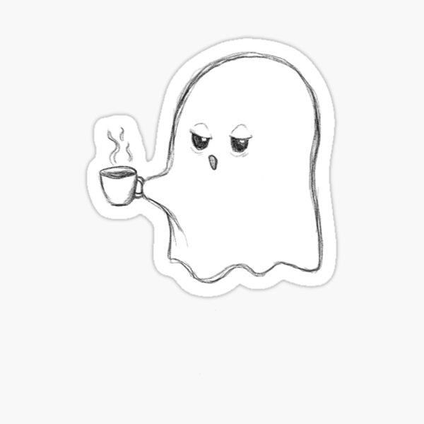 "tired ghost" Sticker for Sale by mandileigh | Redbubble