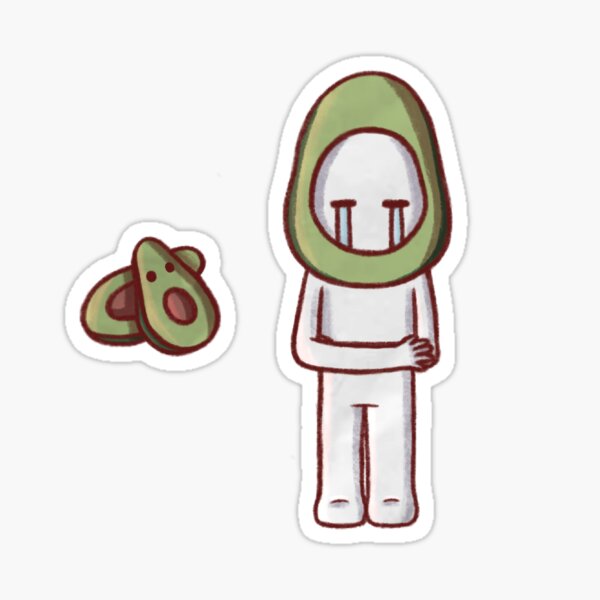 "Avocado Head" Sticker for Sale by Stupickeroonies | Redbubble