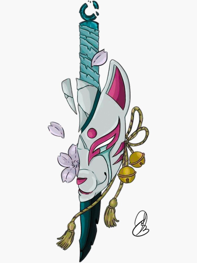 "Anbu Mask With a Sword Artwork " Sticker for Sale by Kittensreels ...