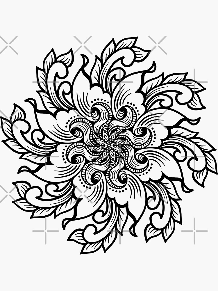 "Circle Mandala Design drawing, Zen Art" Sticker for Sale by ...