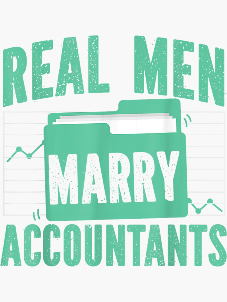 "Accountant Bookkeeper Marriage Wedding Husband Wife Real Men" Sticker ...