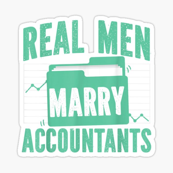 "Accountant Bookkeeper Marriage Wedding Husband Wife Real Men" Sticker ...