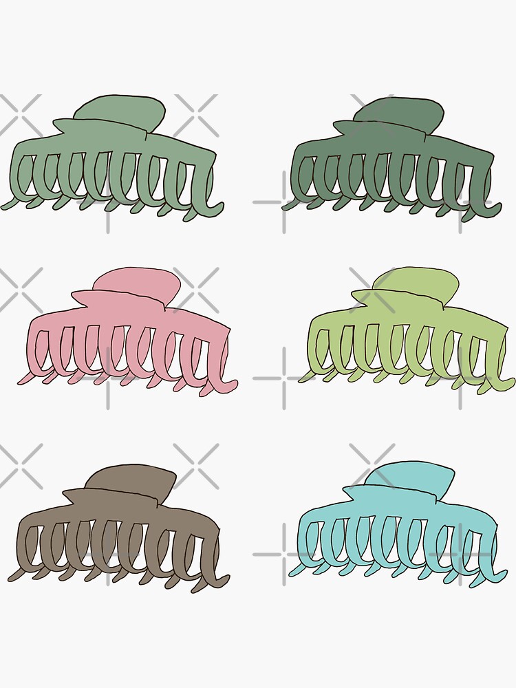 "pastel claw clips" Sticker for Sale by ChoaticVibes | Redbubble