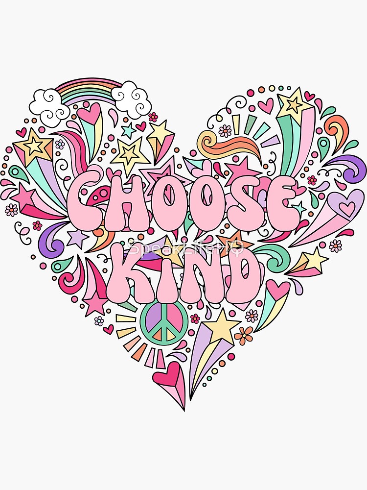 "Choose Kind | Retro Throwback Heart Design" Sticker for Sale by ...