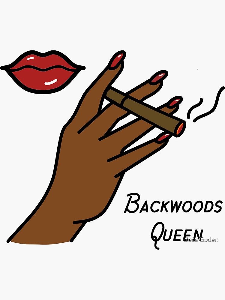 "Backwoods Queen Weed Blunt Black Woman With Red Nails and Lips Design ...