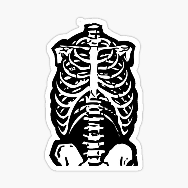 "Spooky Skeleton Rib Cage for Halloween" Sticker for Sale by UnicorMaid ...