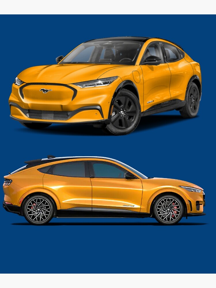 "Yellow Mustang Mach E GT " Poster for Sale by TEESEPLEASEE | Redbubble