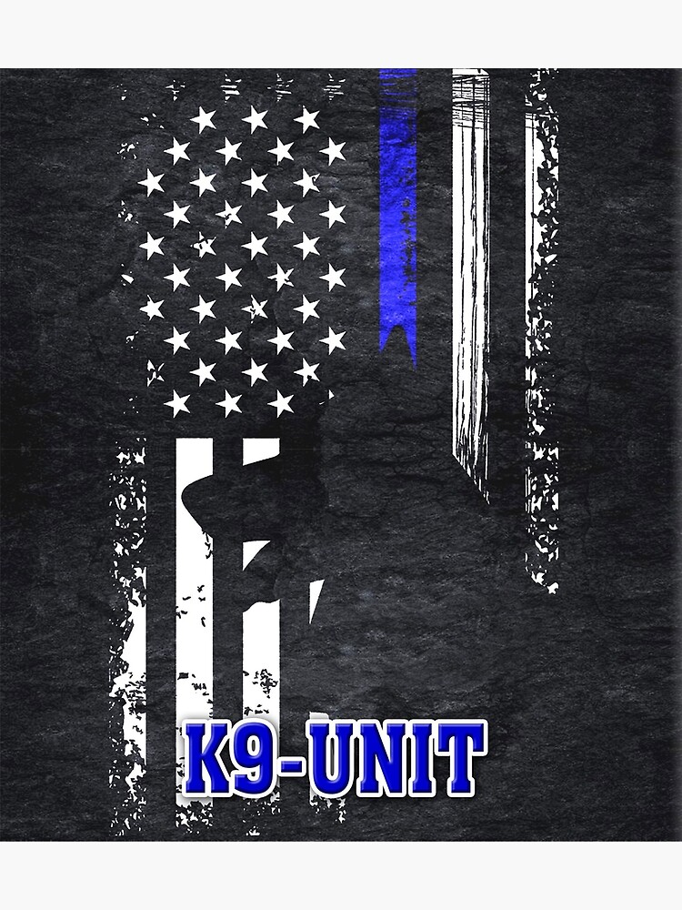 "The K9 Unit And American Flag Black" Art Print for Sale by ...