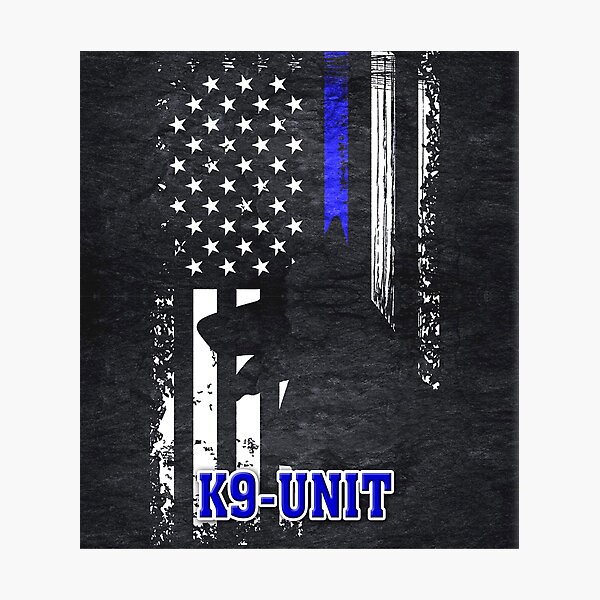 "The K9 Unit And American Flag Black" Photographic Print for Sale by ...