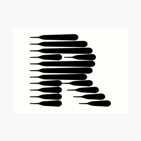 Lámina artística «silueta Letra R el alfabeto de letras iniciales del ...