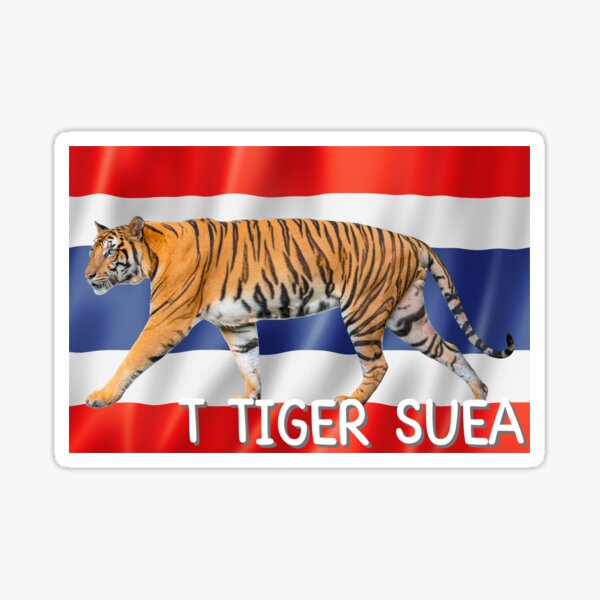 "T tiger suea, english alphabet to thai translation " Sticker for Sale ...