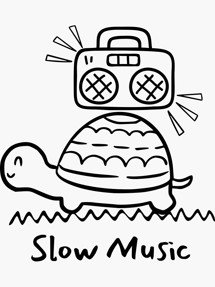 "Slow Music" Sticker for Sale by reypr | Redbubble