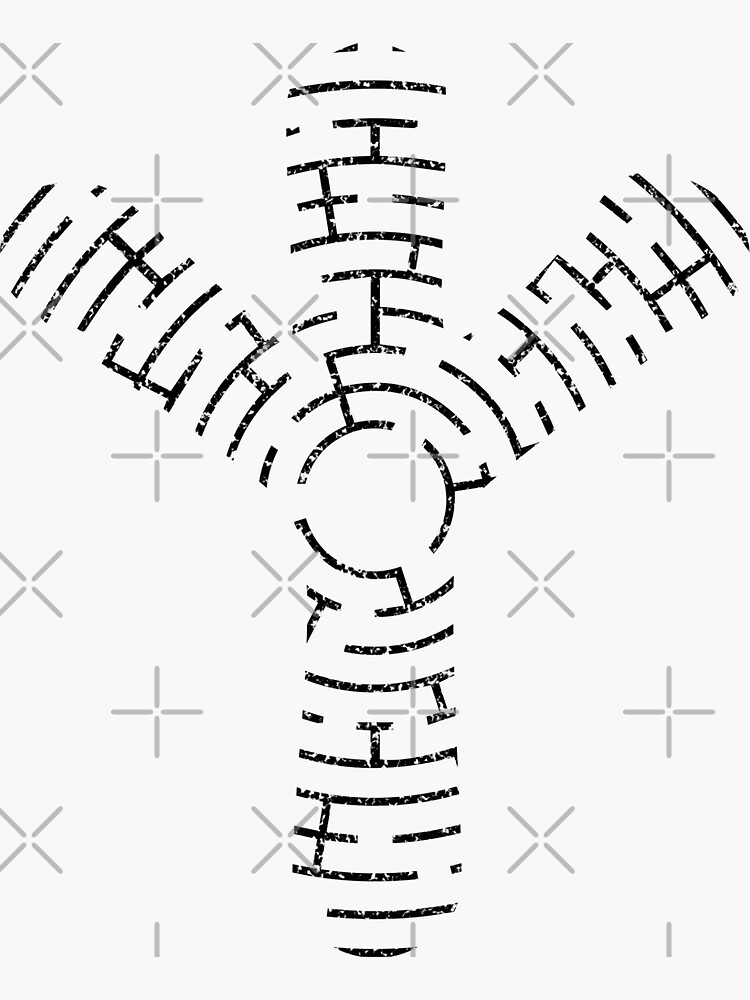"Mistic rune labyrinth algiz " Sticker for Sale by opooqodesign | Redbubble