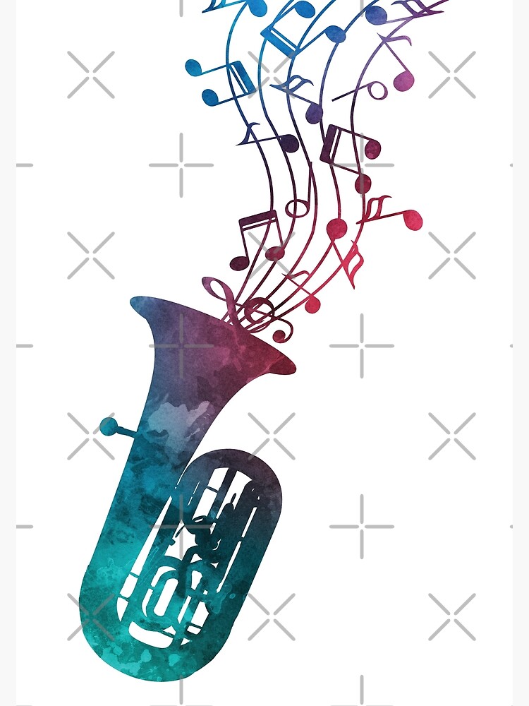"Tuba With Music Notes" Poster for Sale by Primroaddesigns | Redbubble