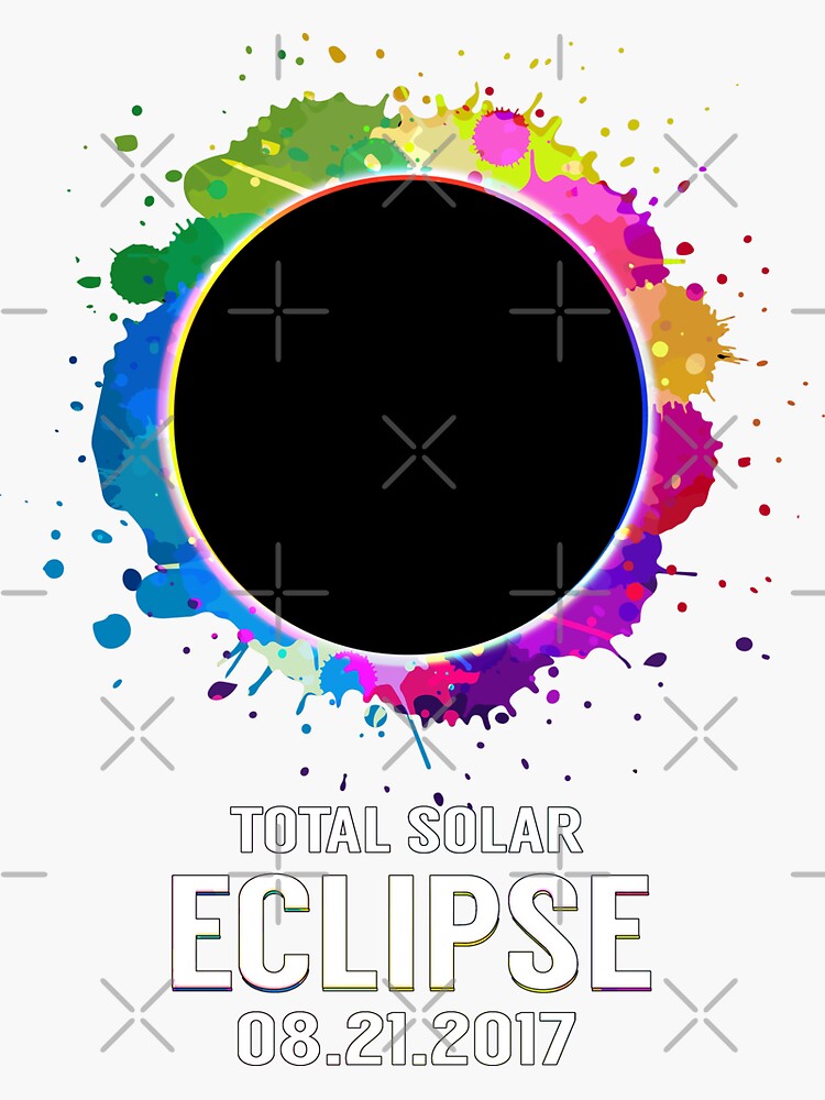 "Colorful Rainbow Paint Total Solar Eclipse August 2017 Art" Sticker ...