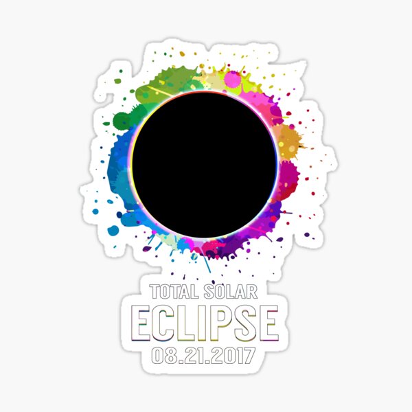 "Colorful Rainbow Paint Total Solar Eclipse August 2017 Art" Sticker ...