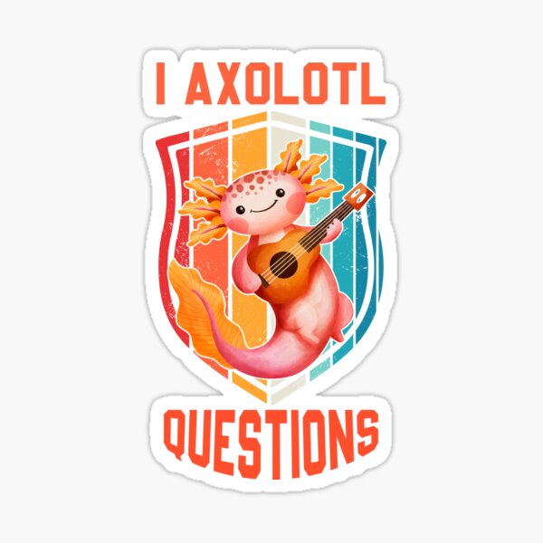 " I Axolotl questions, vintage singer axolotl" Sticker for Sale by ...