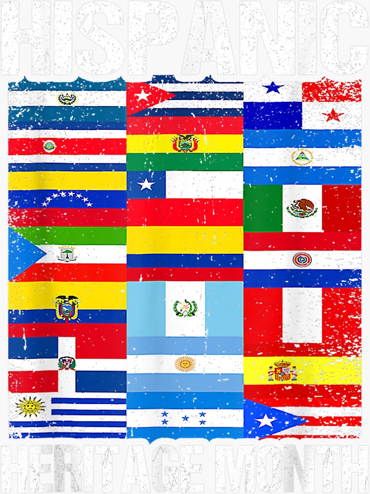 Pegatina «Mes de la Herencia Hispana Banderas Nacionales de Países ...
