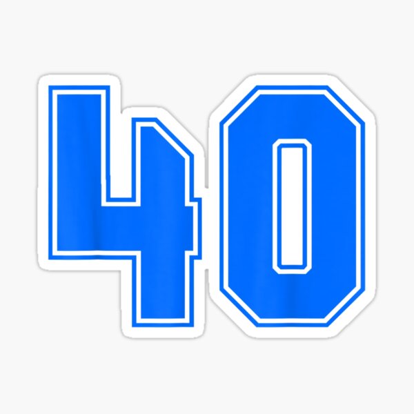 "Number 40 Sports Jersey 40th Anniversary Birthday " Sticker for Sale ...