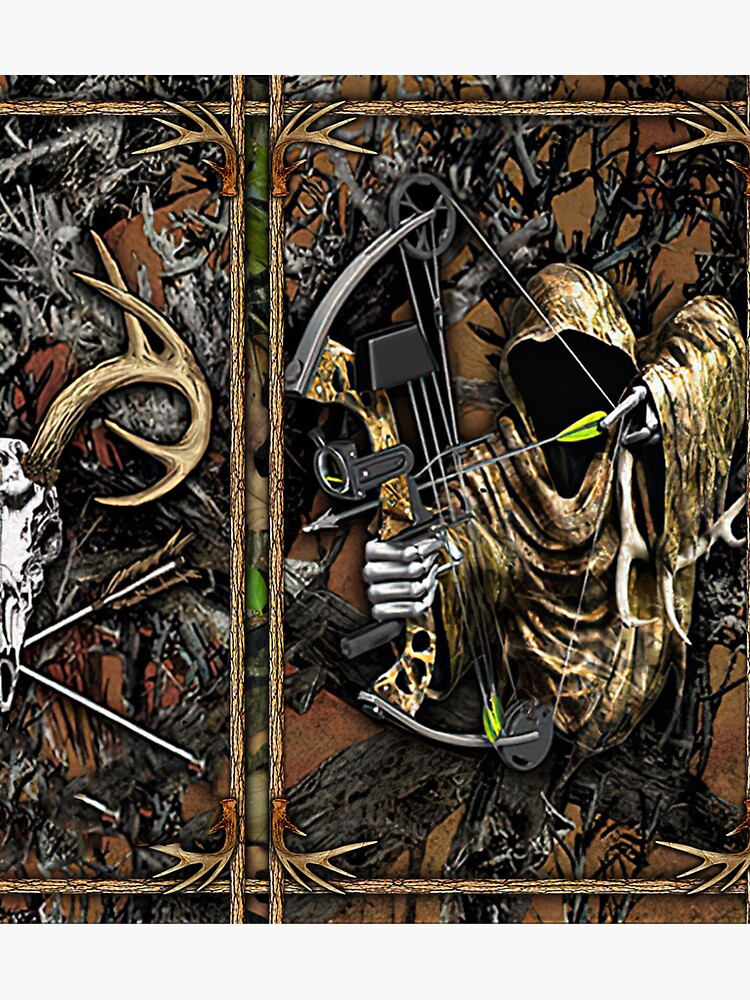 "Deer Hunter Skull Deer Hunting And Skeleton" Sticker for Sale by ...