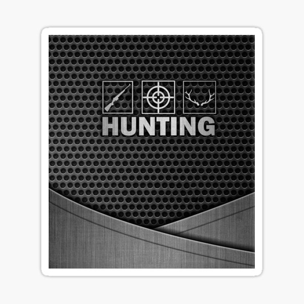 "Vintage Deer Hunting Style Metal Hunting icons with word" Sticker for ...