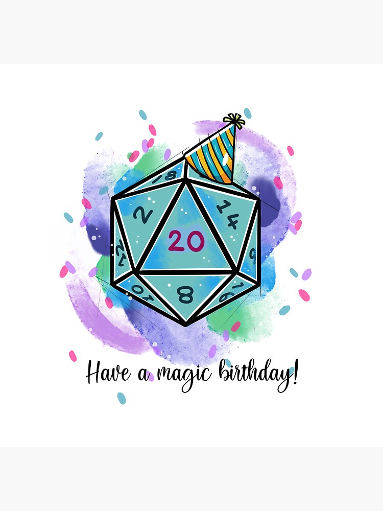 "D&D d20 birthday " Sticker for Sale by Greetingsnerds | Redbubble