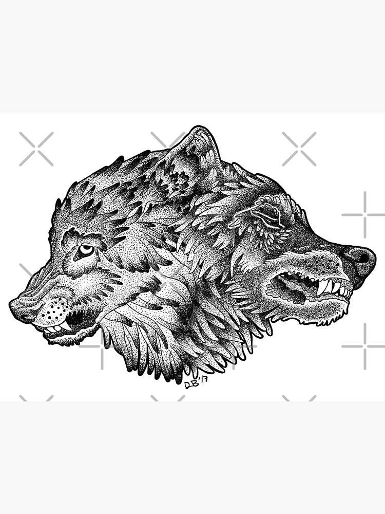 "Two Wolves (Black)" Art Print by danibeez | Redbubble