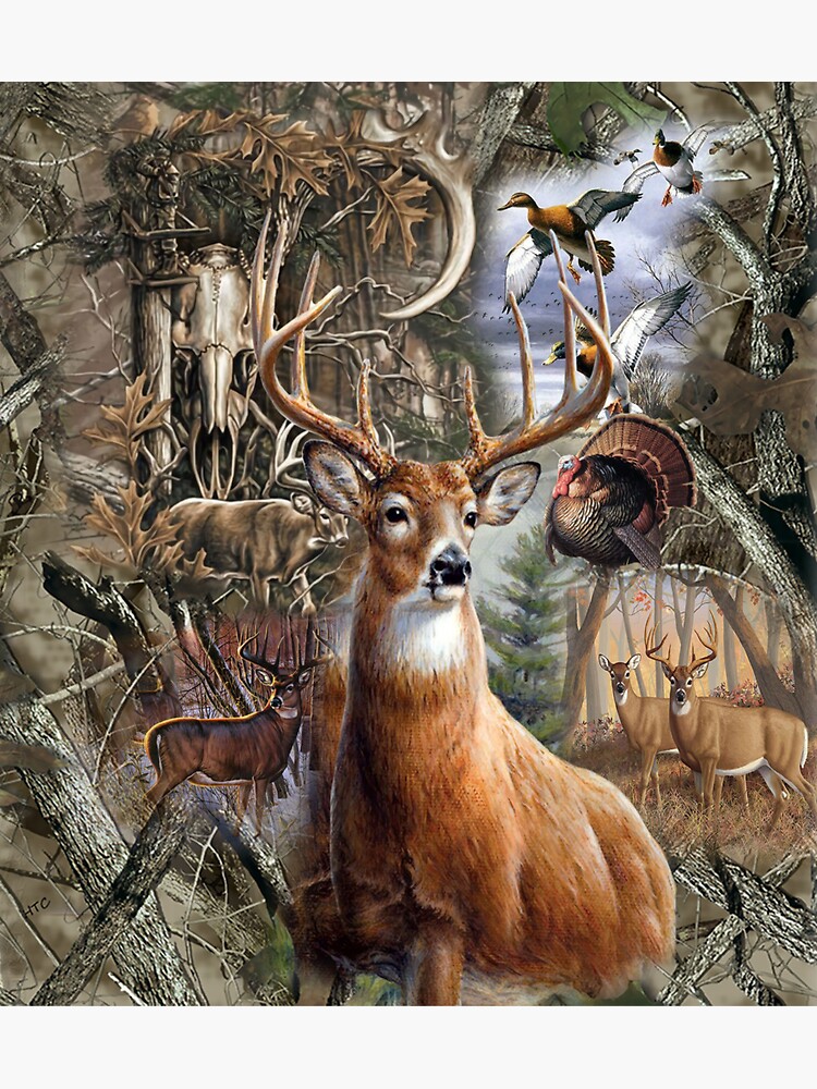 "Hunting Deer American Flag Wildlife" Sticker for Sale by TimSchade ...