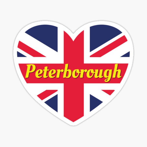"Peterborough England UK British Union Flag Heart (White ...