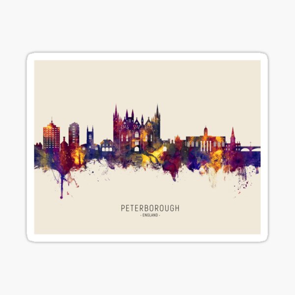 "Peterborough England Skyline " Sticker for Sale by SunWallArt | Redbubble