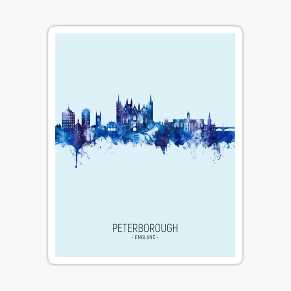 "Peterborough England Skyline Graphic " Sticker for Sale by SunWallArt ...