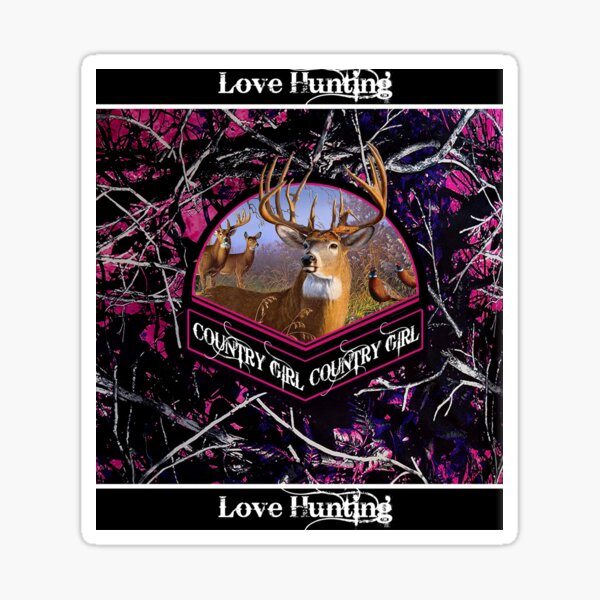 "Love Deer Hunting Girl Pink" Sticker for Sale by BirgittKoster | Redbubble