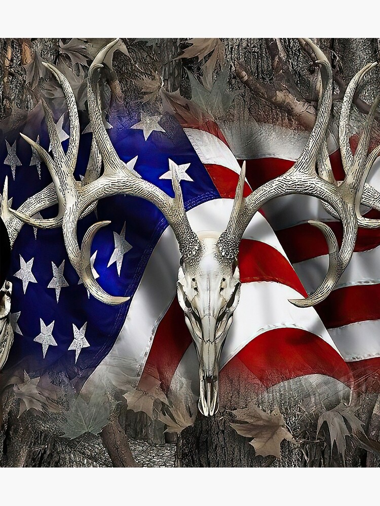 "American Buck And Flag Usa In The Woods Classic" Sticker for Sale by ...