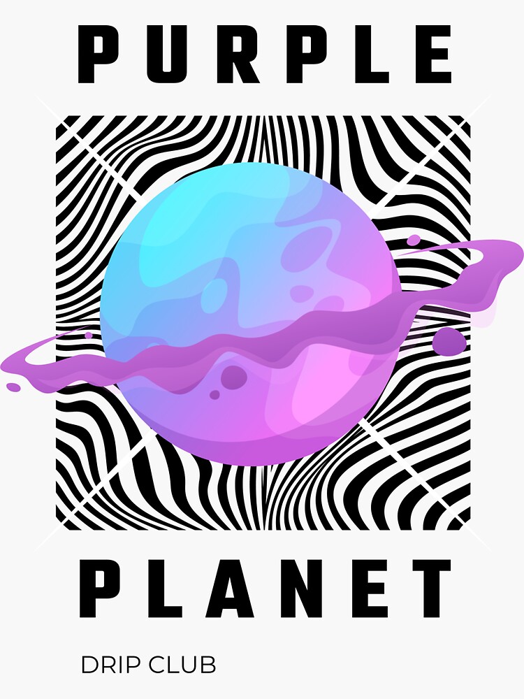 "Black and Purple Modern Planet " Sticker for Sale by Drip-Club | Redbubble