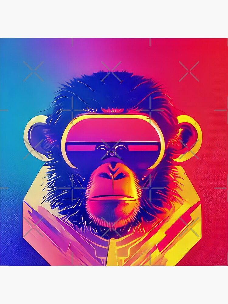 "Cyborg monkey in a futuristic outfit" Sticker for Sale by Grewtrel ...