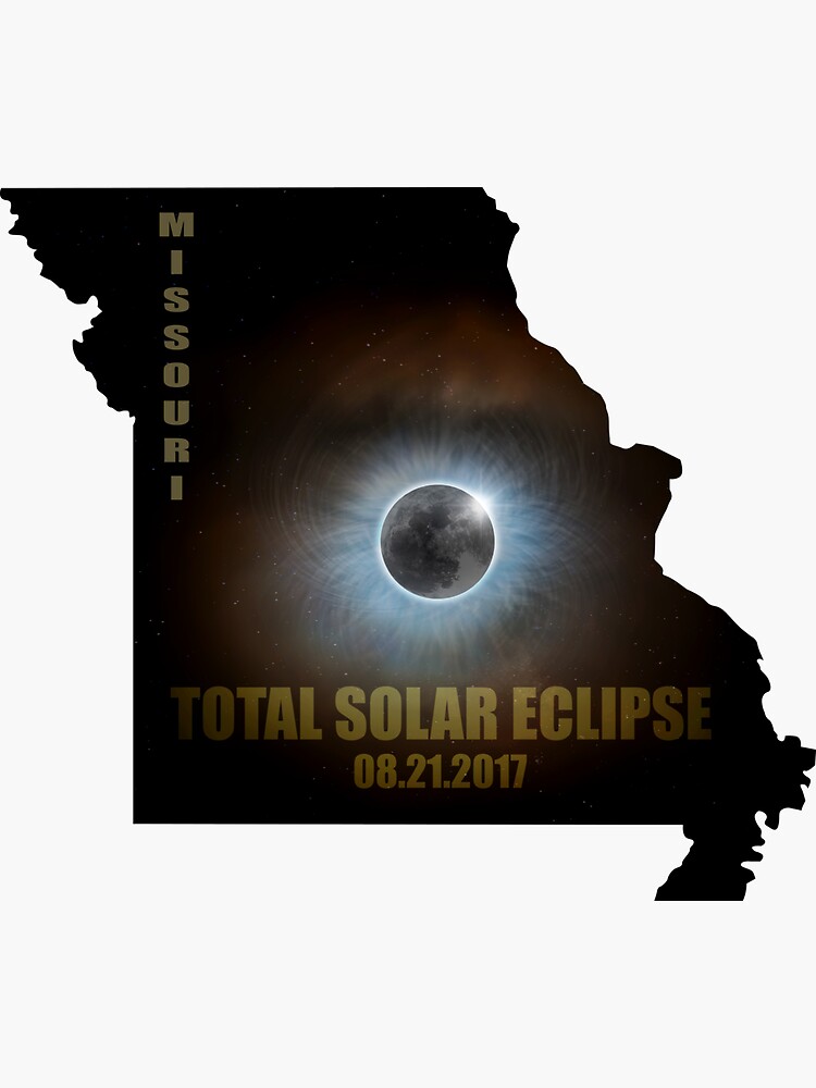 "Total Solar Eclipse in Missouri Map Outline" Sticker by davidgnsx1 ...