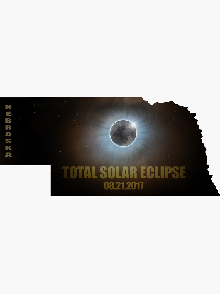 "Total Solar Eclipse in Nebraska Map Outline" Sticker by davidgnsx1 ...