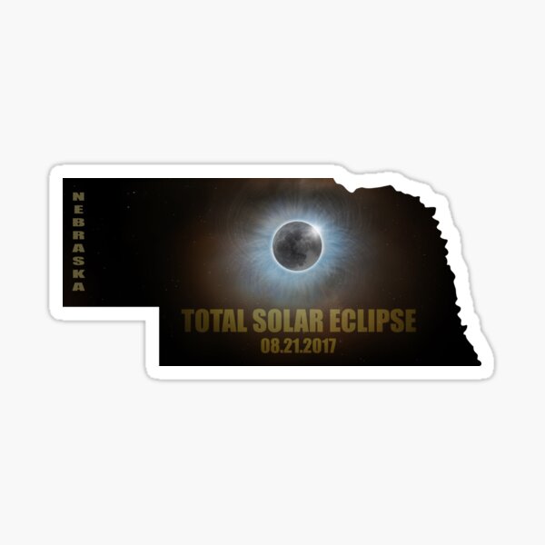 "Total Solar Eclipse in Nebraska Map Outline" Sticker by davidgnsx1 ...