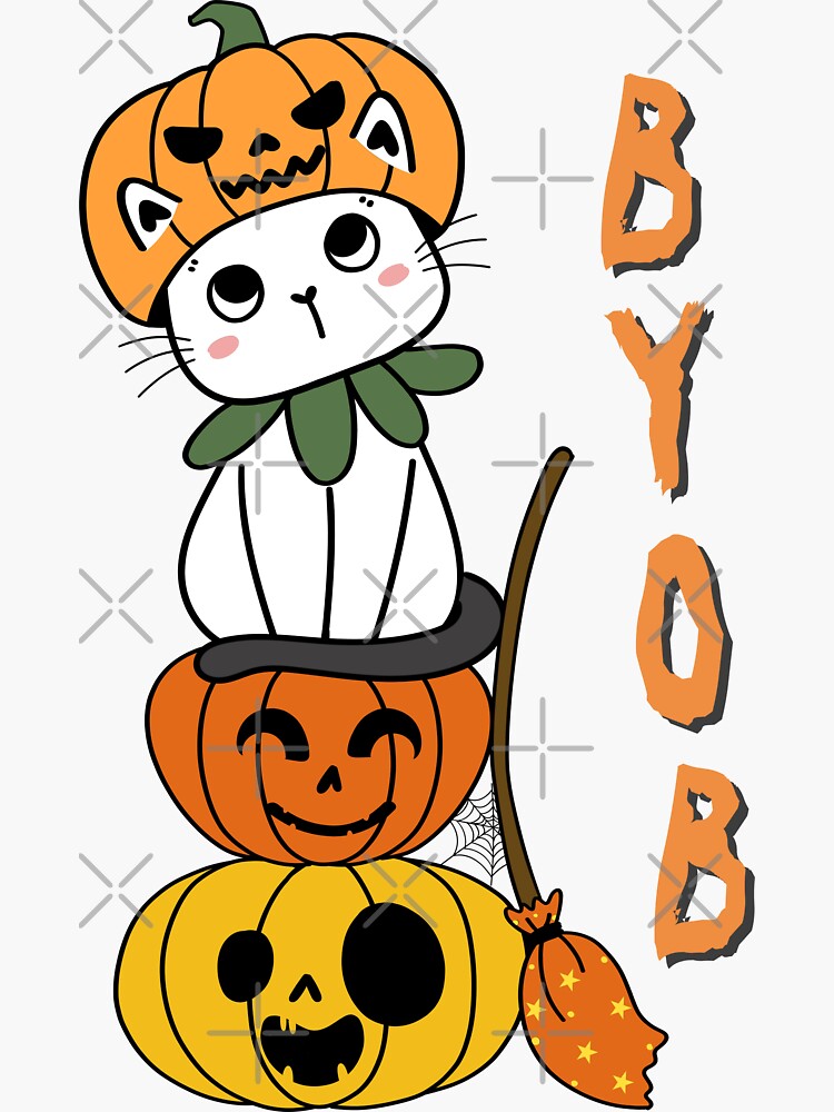 "BYOB Bring Your Own Broom- Halloween Witch is Back!! BOO!" Sticker for ...