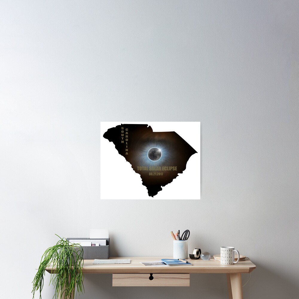 "Total Solar Eclipse in South Carolina Map Outline" Poster for Sale by ...