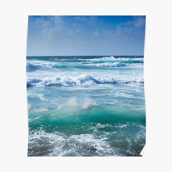 " Cute colourful blue sea or ocean or blue water design" Poster for ...