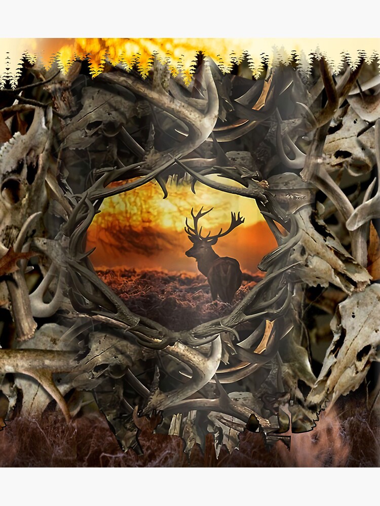 "One Shot One Kill Deer Hunting" Sticker for Sale by ArthurHennig ...