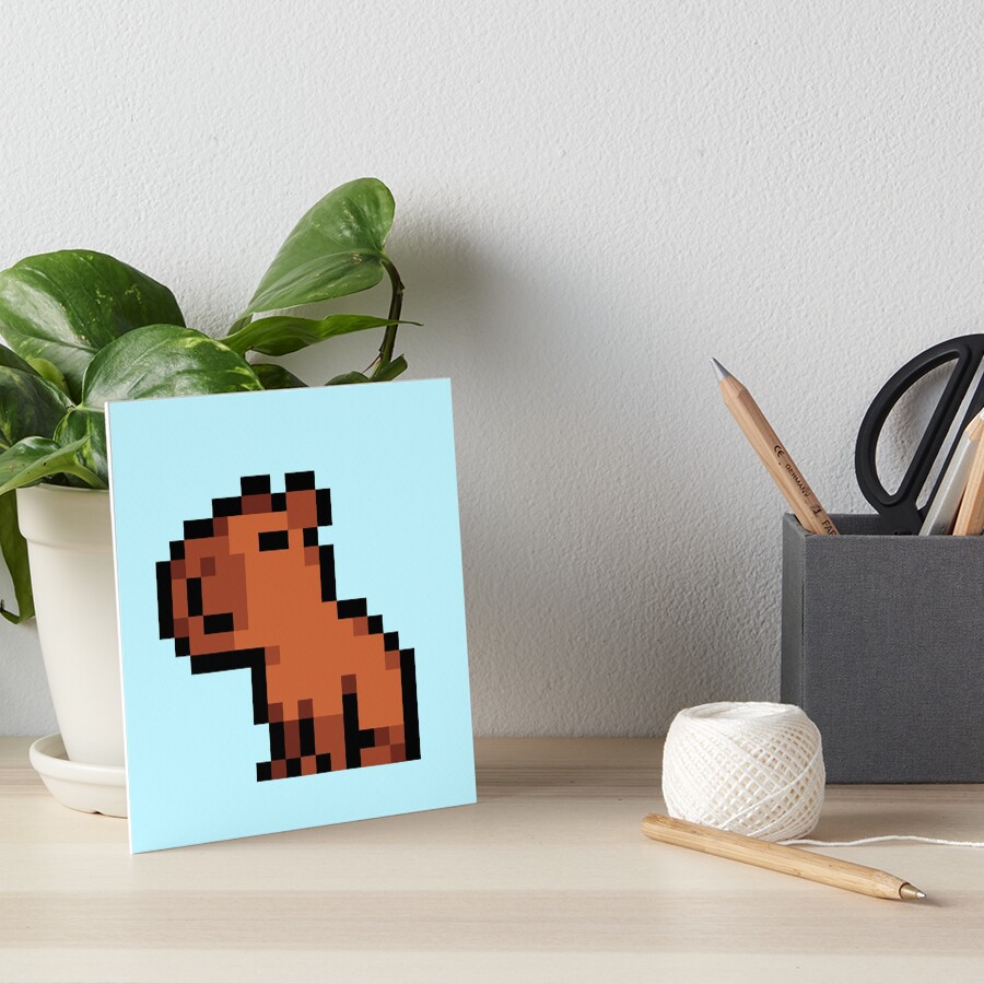 "Smol Pixel Capybara" Art Board Print for Sale by TofuPixel | Redbubble